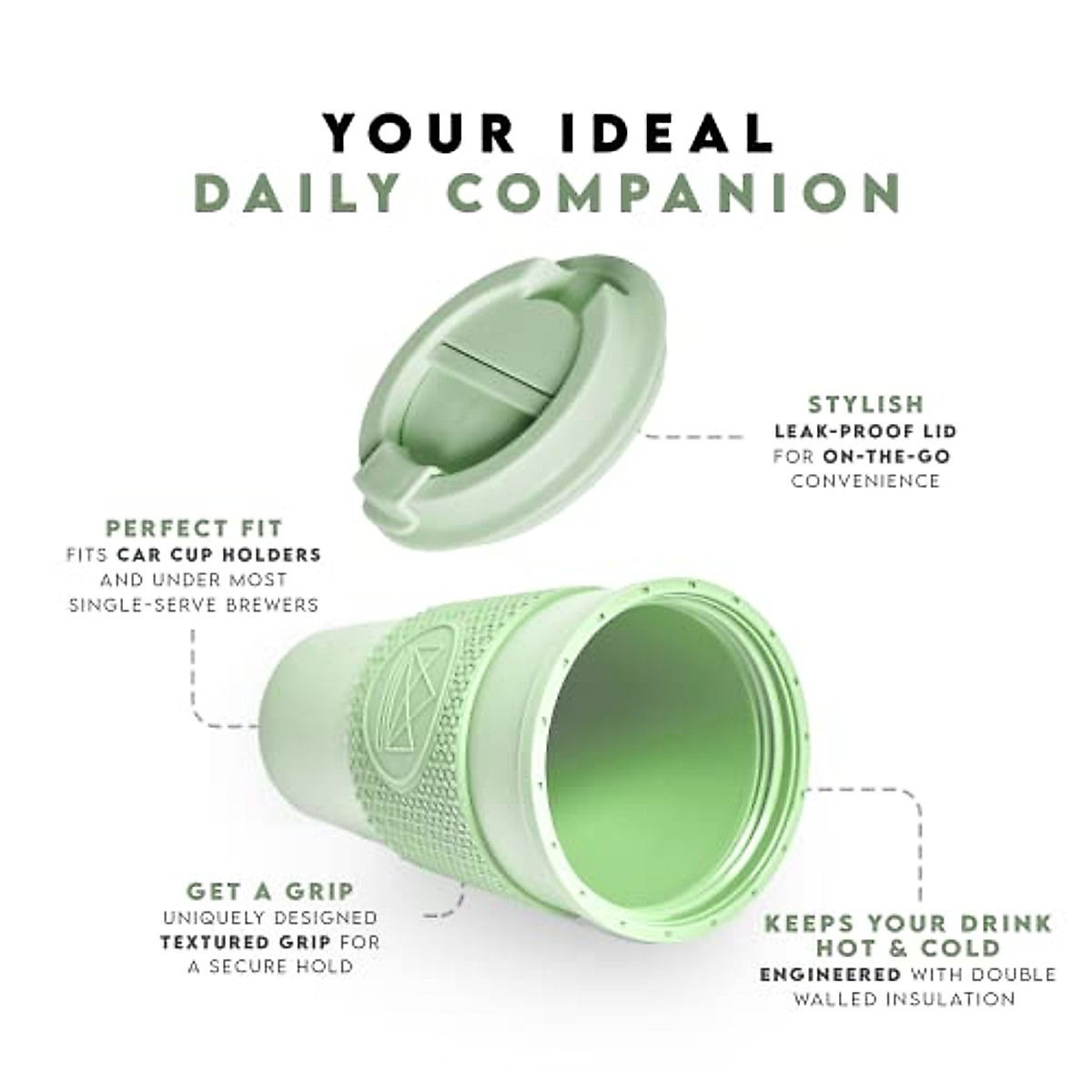 Neon Kactus Double Wall Reusable Coffee Cups 16oz (Friday Feeling)