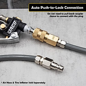 JACO Hi-Flo Quick Connect Air Hose Fittings - 1/4" NPT | High Flow Plug & Coupler Kit, Type V (Set of 12)