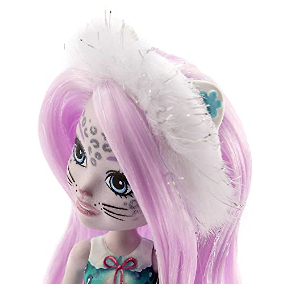 Mattel Enchantimals Sybill Snow Leopard Small Doll (6-in) & Flake Animal Friend Figure, 6-inch Small Doll with Removable Skirt, Snow Boots, and Fur Headband, Great Gift for 3 to 8 Year Olds