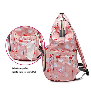 Starte Diaper Bag for Mom/Dad,Flamingo Bag for Women Waterproof Travel Backpack,Spacious Tote Shoulder Bag Organizer,Pink