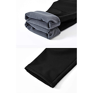 YSENTO Men's Hiking Cargo Pants Waterproof Windproof Fleece Lined Ski Snow Insulated Pants Black US 32