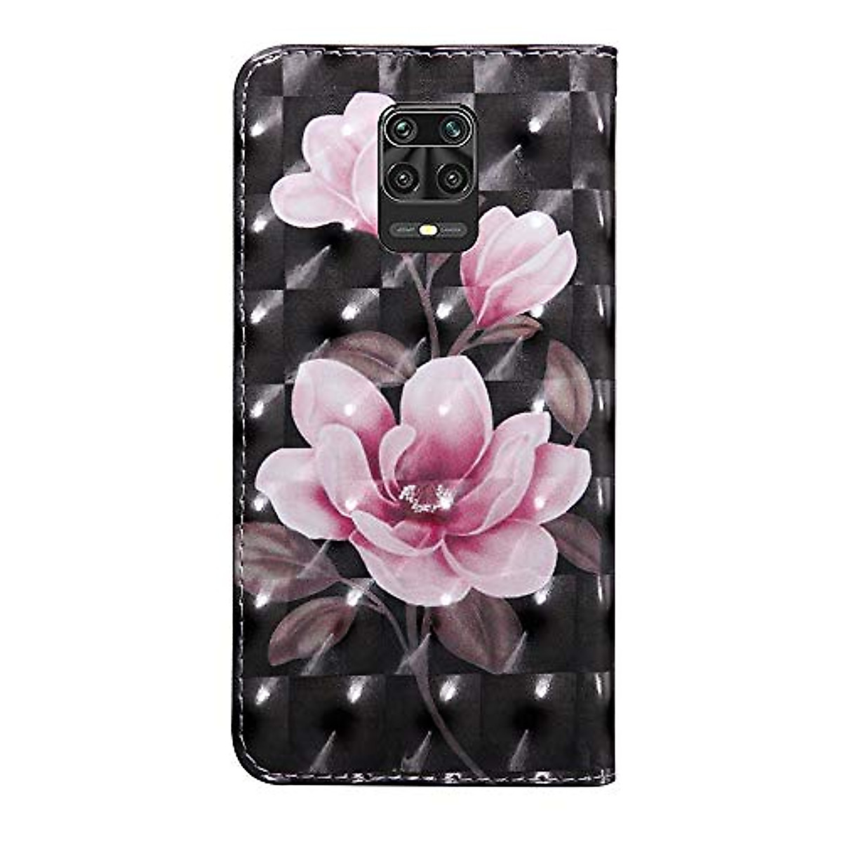 Asdsinfor Xiaomi Redmi Note 9 Pro Case 3D Stylish Wallet Case Credit Cards Slot with Stand for PU Leather Shockproof Flip Magnetic Case for Xiaomi Redmi Note 9 Pro/Note 9 Pro Max Pink Flower BX