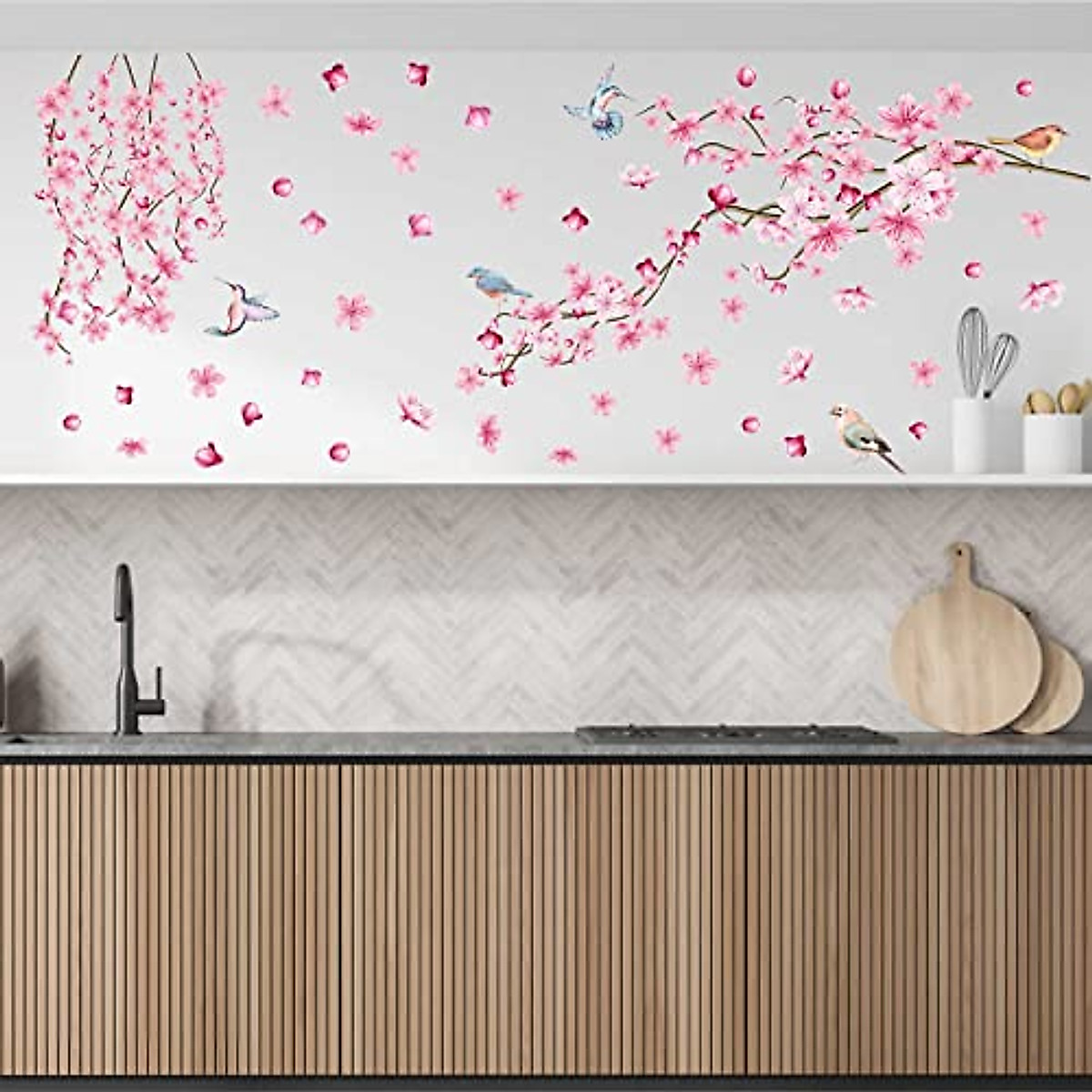Cherry Blossom Wall Stickers for Kids & Bedrooms | Easy Peel & Reuse