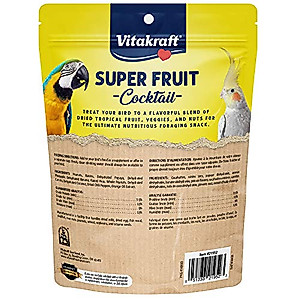 Vitakraft Fresh Super Fruit Cocktail - Tropical Parrot Fruit Blend - Parrot and Parakeet Treats Browns 1.25 Pound (Pack of 1)