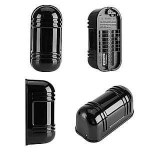 Omabeta 100m Sensor Alarm Dual Beam Photoelectric Infrared Detector Dual Beam Alarm Accessories Black for Home Security Outdoors