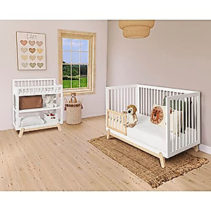 Dream On Me Hygge 5-in-1 Convertible Crib in Weathered Vintage Oak, JPMA & Greenguard Gold Certified, Made of Sustainable Pinewood, Easy to Clean, Safe Wooden Nursery Furniture