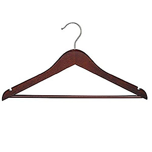 NAHANCO 20317WBHU Wooden Suit Hangers - Line - 17" Low Gloss Mahogany - Home Use (Pack of 25)