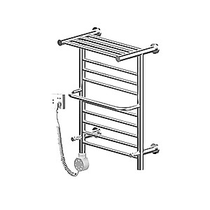 Intelligent Carbon Fiber Timing Constant Temperature and Temperature Regulation 304 Stainless Steel Heating and Drying Electric Heating Towel Rack,Silver