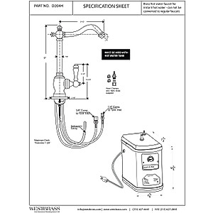 Westbrass D204HFP-26 Victorian 9" 1-Handle Hot Water Dispenser Faucet with Instant Heating Tank System, Polished Chrome