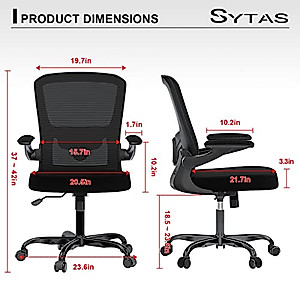 Sytas Ergonomic Mesh Office Chair, Home Office Desk Chairs Ergonomic, Computer Chair Adjustable Lumbar Support