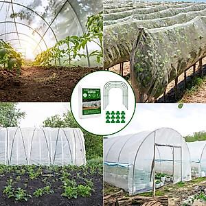 Garden Mesh Netting Kit, Plant Covers 10x30ft Ultra Fine Mesh Netting with 6 Sets Garden Hoops ＆12 Clips, Bird Netting Protection for Fruit Vegetable Flowers Animals Greenhouse Cover
