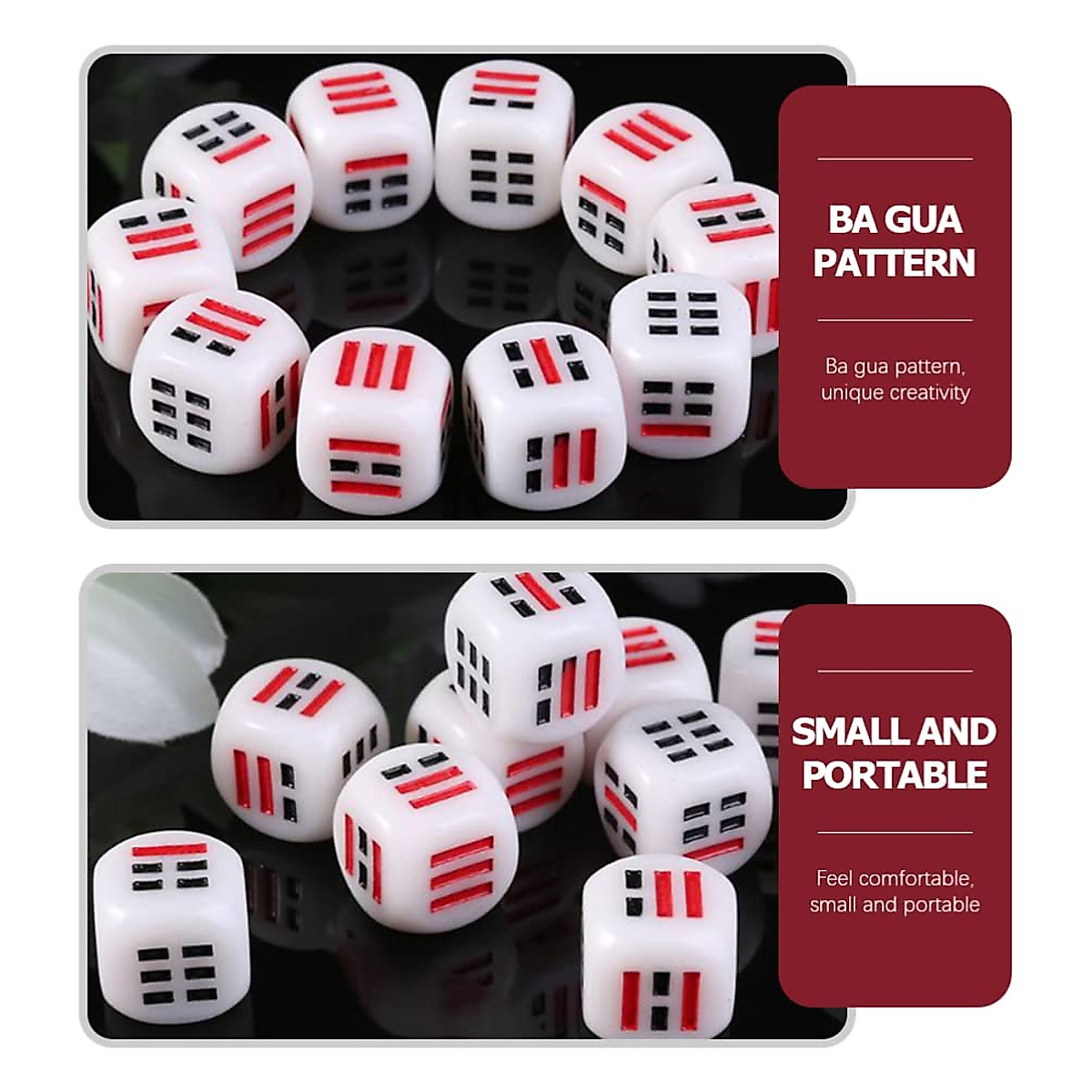 30 Pcs Gossip Dice Fortune-Telling Dices Dice Props Multi-Sided Dices Ba Gua Dices Divination Dices Portable Dices Dice for Divination