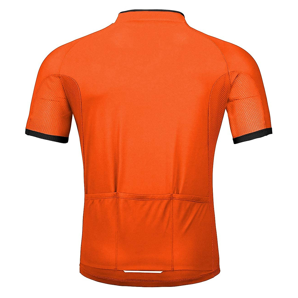 wantdo Men's Cycling Bike Jerseys Short Sleeve Mountain Bike Shirts Quick Dry Bike Clothing Full Zip 3 Rear Pockets Breathable Reflective Orange