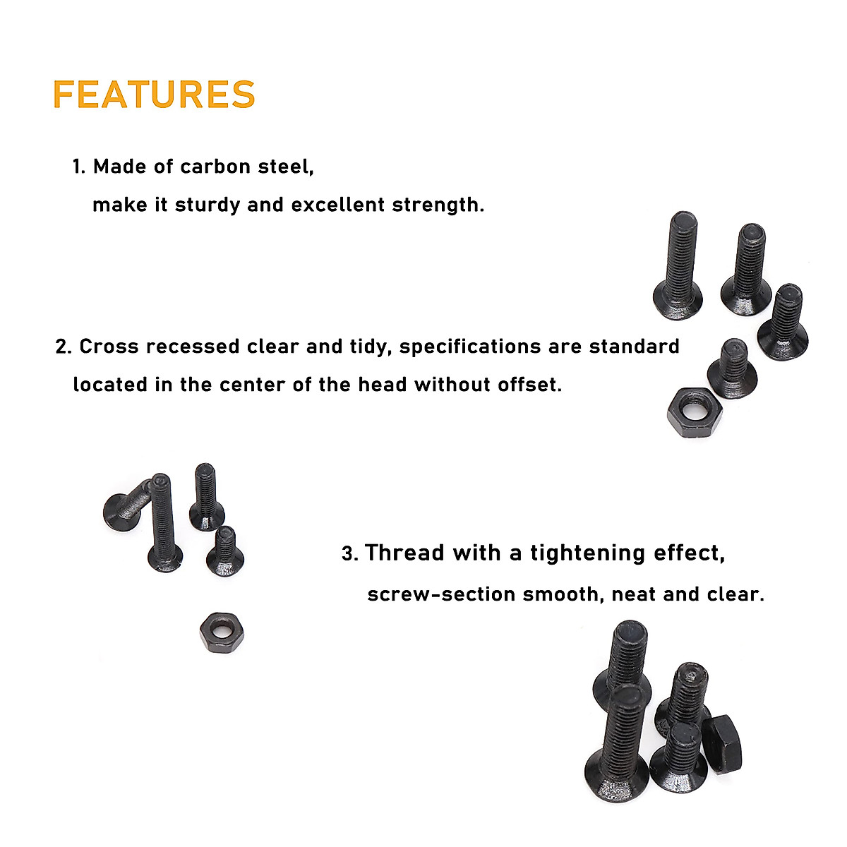 binifiMux M3 Screws Kit, M3 Flat Head Machine Screws, 360pcs (7 Sizes) M3-0.5mm Black Countersunk Flat Head Phillips Machine Screws and Hex Nuts Kit for 3D Printer Robot Project Toys RC Models