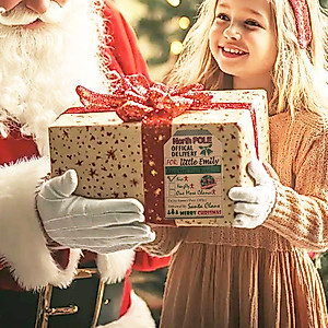 XDMTWLKJ from Santa Gift Tag Stickers, Self-Adhesive Christmas Labels for Gift Wrapping, from The North Pole Stickers 2 x 3 Inches, 200 Count (Brown)