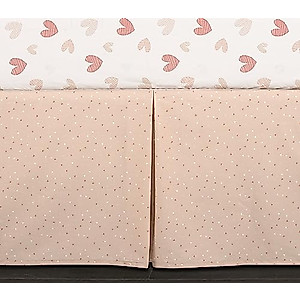 Bedward 100% Cotton (Excluding Quilt Filling) 3 Piece Baby, Toddler Crib Bedding Set ; Includes Fitted Sheet, Bed Skirt and Comforter Quilt for Nursery (Hearts)