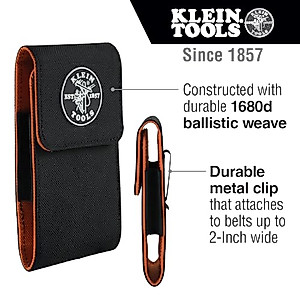 Klein Tools 55468 Phone Holder, X-Large, Fits iPhone, Google, LG, Samsung Phones, With Magnetic Closure and Belt Clip