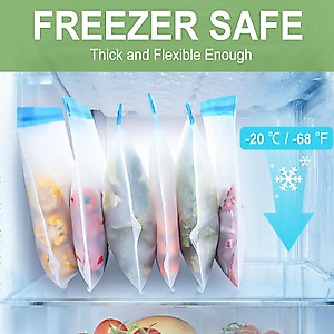 12 Pack -11"x10'' Reusable Gallon Bags BPA Free Freezer Bags, Leakproof Safe Food Storage Bags for Veggies,Marinate Meats,Snacks,Sandwiches from Kitchen to Travel and Home Organization