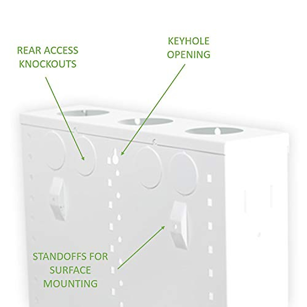 Legrand - OnQ 42 Inch Media Enclosure, 20 Gauge Cable Management Box, Cable Wall Cover with 2.5 Inch Opening for Wires, Recessed Media Box, Glossy White, EN4200