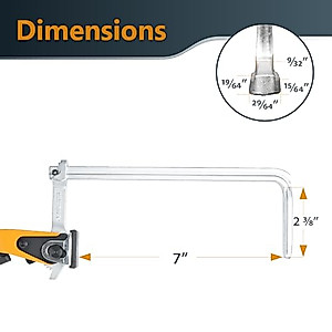 POWERTEC 71408 Quick Release Ratcheting Table Clamp for MFT and Guide Rail System, 7” (178mm)