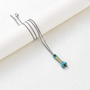 shajwo Cremation Jewelry Urn Necklaces for Human Pet Ashes Locket Pendant Wrench Memorial Keepsake Jewelry for Men Women,Rainbow