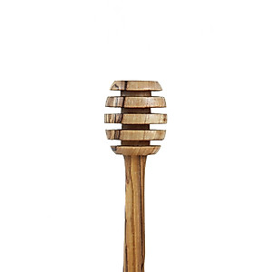 Generic Handcrafted Olive Wood Honey Dipper/Drizzler, Medium
