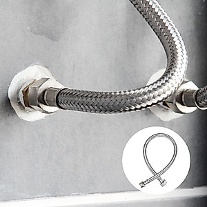METALLIXITY Faucet Supply Line Connector (500mm/20") 2Pcs, 304 Stainless Steel G1/2 Female to G1/2 Male Water Supply Hose Connector - for Kitchen Bathroom