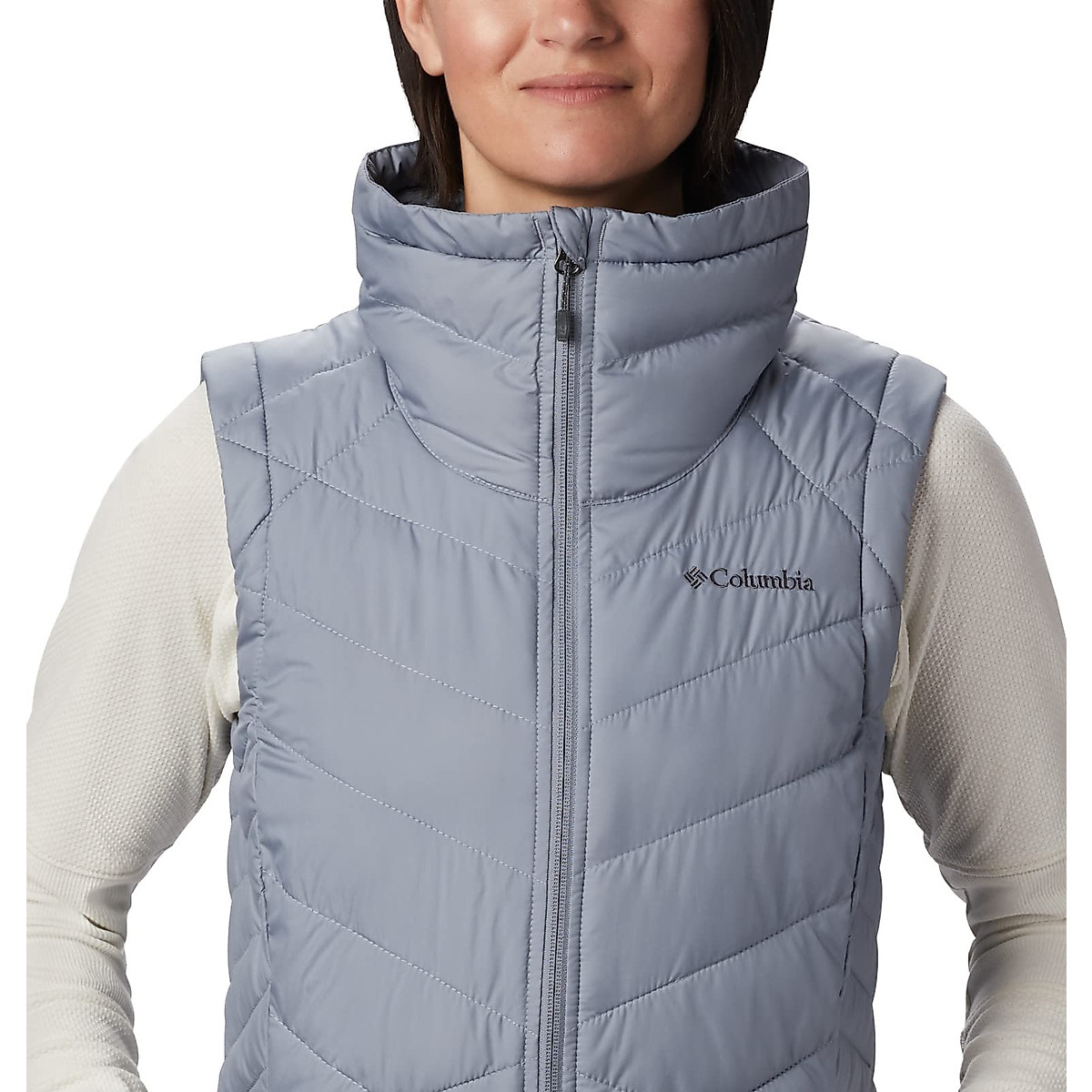 Columbia Women's Heavenly Long Vest, Trade Winds Grey, Small