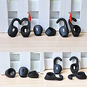 6 Pack Silicone Eargels, Earhook Black, Eargels Earbuds Tips for Jabra Talk 45/ for Stealth/for Boost Bluetooth Headset Headphone Earphones Accessories Pack