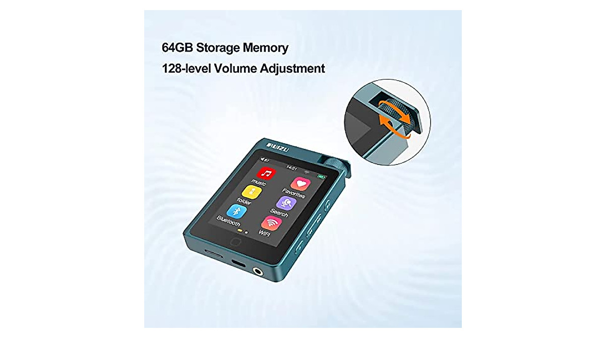 RUIZU 64GB HiFi Lossless MP3 Player with Bluetooth 5.0