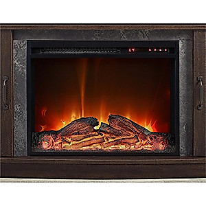 Ameriwood Home Barrow Creek Fireplace Console with Glass Doors for TVs up to 60", Espresso