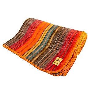ALPAKITAS Alpaca Wool Soft Blanket | Queen Size Blanket | Cozy Throw Blanket, Lightweight, Breathable, Hypoallergenic, Premium Handmade | 87 x 64 inches (Orange)