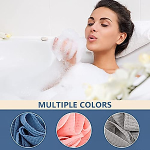 Back Scrubber for Shower.Loofah Eexfoliating.Back Cleaner and Bath Gloves with Soft and Loofah Surface for Men and Women.Durable.Easy Clean and Dry. (Light Blue)