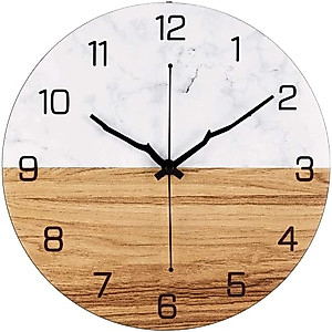 12 Inch Modern Silent & Non-Ticking Decorative Wall Clocks for Living Room Home,Office,School,Bedroom,Battery Operated (02)