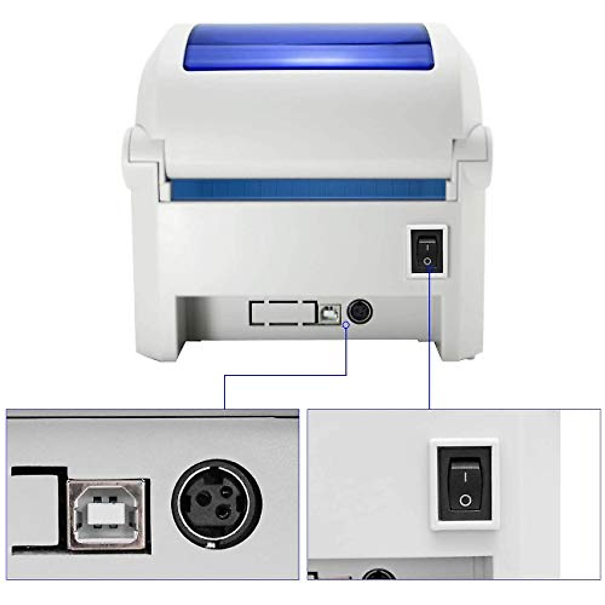 Shipping Label Printer, Barcode Thermal Direct Printer for Amazon Ebay PayPal Etsy Shopify Shipstation Stamps.com Ups USPS FedEx DHL, 4x6 inch with 350 Labels Not for Mac