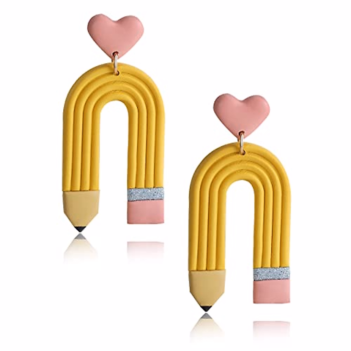 Pencil Earrings Teacher Earrings for Women Girls Handmade Polymer Clay Pencil Earrings for Teachers Hypoallergenic Drop Dangle Earrings Jewelry Gifts (Pencil)1