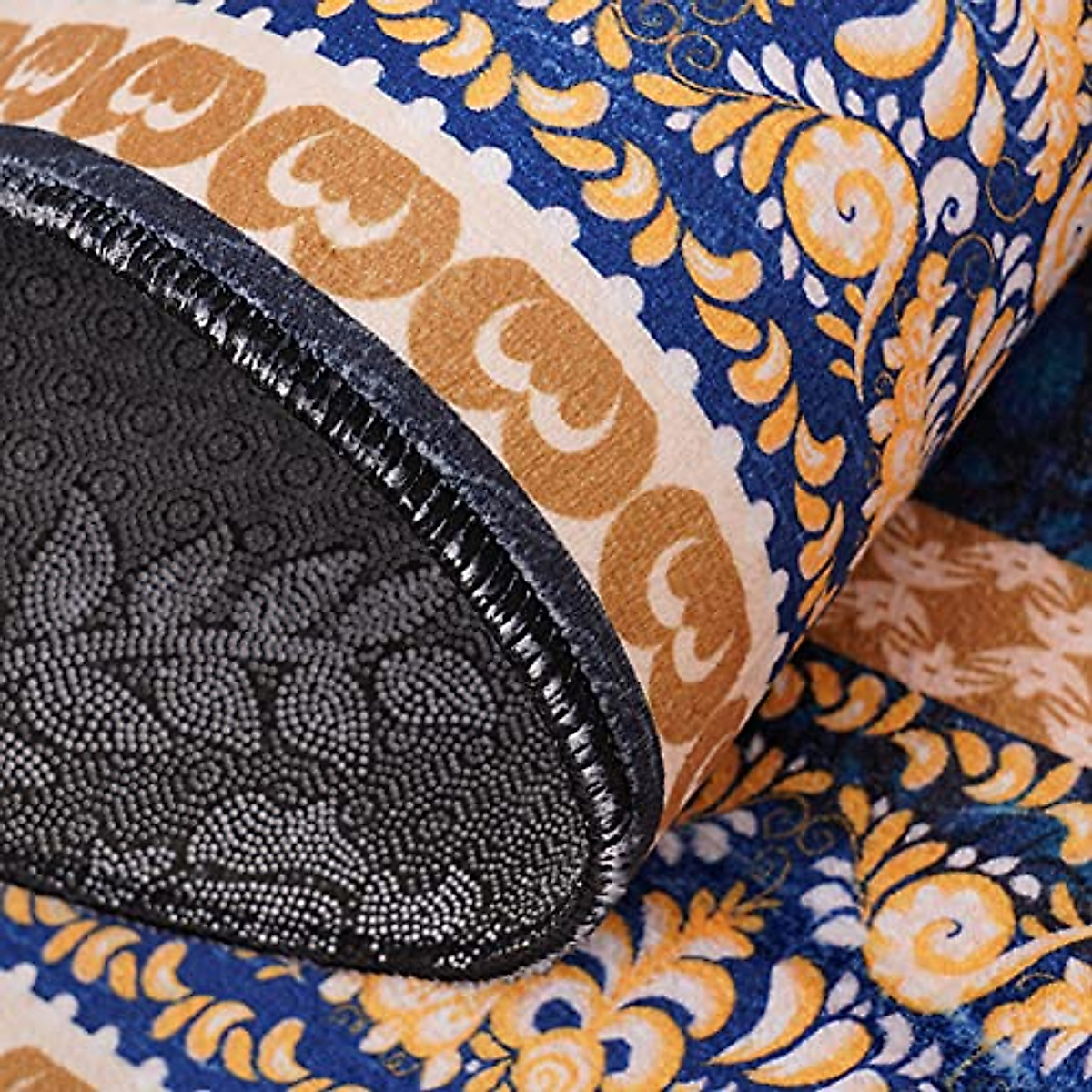 ANswet Area Rug Modern Flannel Non-Slip Floor Mat Living Room Bedroom Tassels Carpet Home Decor Rectangle 4 * 6 Feet Blue