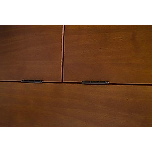 memomad Bali Storage Headboard with 4 Doors (Queen Size, Caramel Brown Wood)