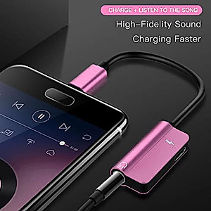 1Pc USB Type C to 3.5mm Jack Type C Audio Splitter Headphone Cable Earphone Aux 3.5 Adapter Charger USB-C (Pink, One Size)