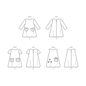 New Look Children's Novelty Dress Sewing Pattern Packet, Design Code S9365, Sizes 3-4-5-6-7-8, Multicolor