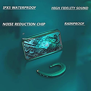Wireless Bluetooth Headphone, Painless Wearing Headset with Mic for Cell Phone, Non Ear Plug Non Bone Conduction Ear Hook Earbuds, Lightweight, Waterproof Earpiece for Business/Office/Sports