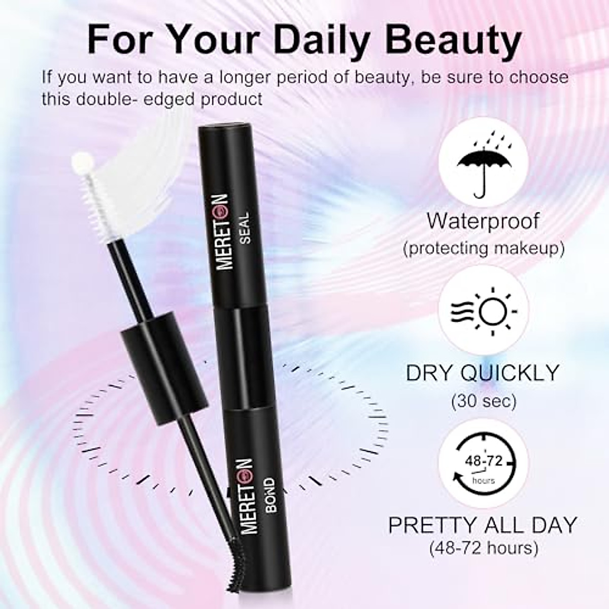 Lash Bond and Seal, Lash Cluster Glue for DIY Eyelash Extensions,Individual Lash Glue for Cluster Eyelash, Strong Hold, Eye Lash Glue for Personal Makeup Use (Black01 Bottle)
