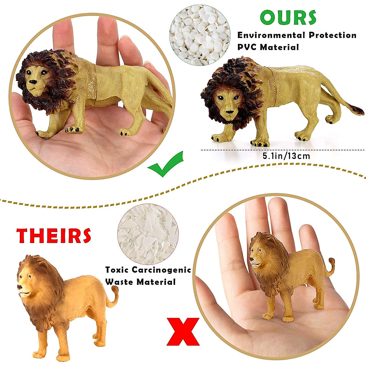 40PCS Large Animals Figures Toys Realistic Farm Animals Wild Zoo Animals Dinosaur Insect Sea Animals Figures Preschool Learning Playset for Toddlers Kids