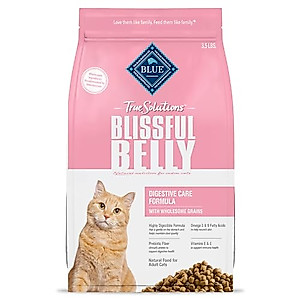Blue Buffalo True Solutions Blissful Belly Digestive Care Natural Dry Food for Adult Cats, Chicken, 3.5-lb Bag