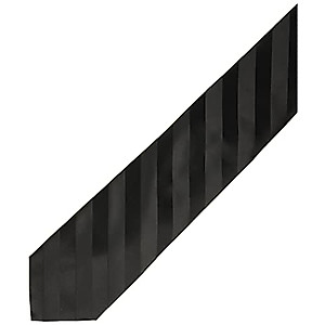 Stacy Adams Men's Tall-Plus-Size Solid Woven Formal Stripe Tie Set Extra Long, Black, One Size
