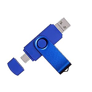 ABLAZE 3-in-1 OTG 64GB Flash Drive for Android Phones Computers Tablets USB 2.0 Type C Flash Drive Micro USB Flash Drive Versatile USB Photo Stick Thumb Drive Memory Stick Pendrive (Blue, 64GB)