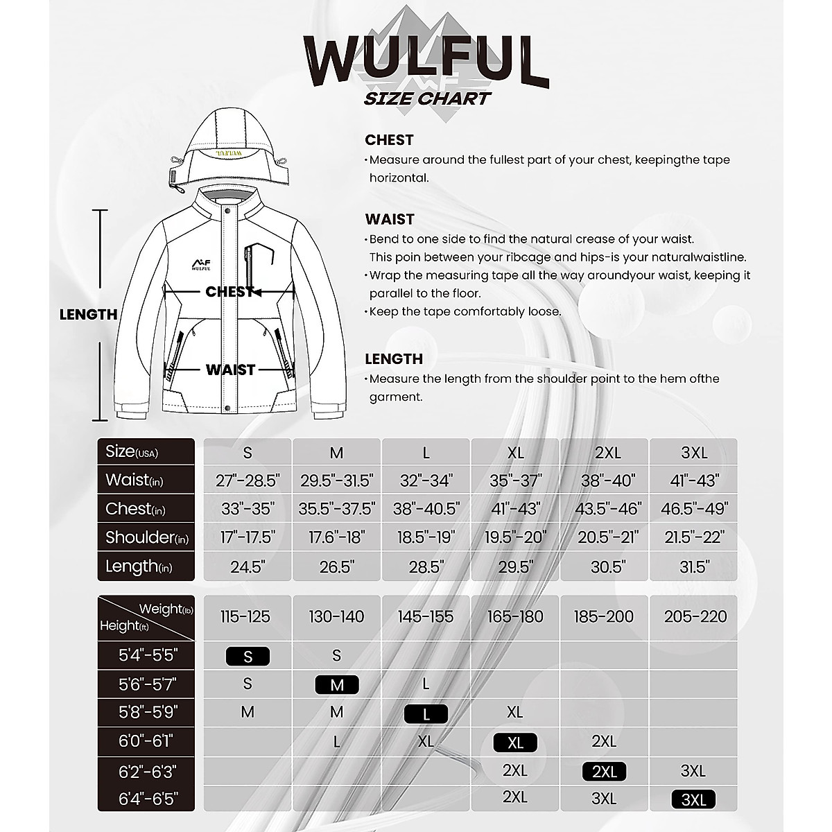 WULFUL Women’s Waterproof Snow Ski Jacket Mountain Windproof Winter Coat with Detachable Hood