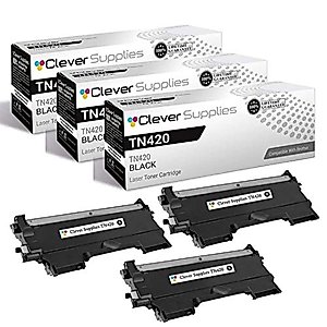 CS Compatible Toner Cartridge Replacement for Brother TN420 TN-420 3 Black DCP-2240D 2270DW 7055 7057 7060D 7065DN 7070DW HL-2130 2135W 2220 2230D 2240D 2242D 2250DN 2270DW 3 Pack