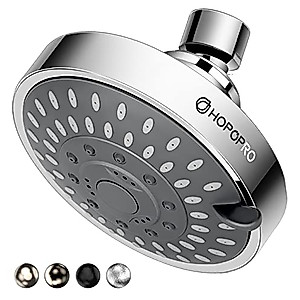 HOPOPRO NBC News Recommended 5 Modes High Pressure Shower Head 4.1 Inch High Flow Fixed Showerheads Bathroom Showerhead for Luxury Shower Experience Even at Low Water Pressure
