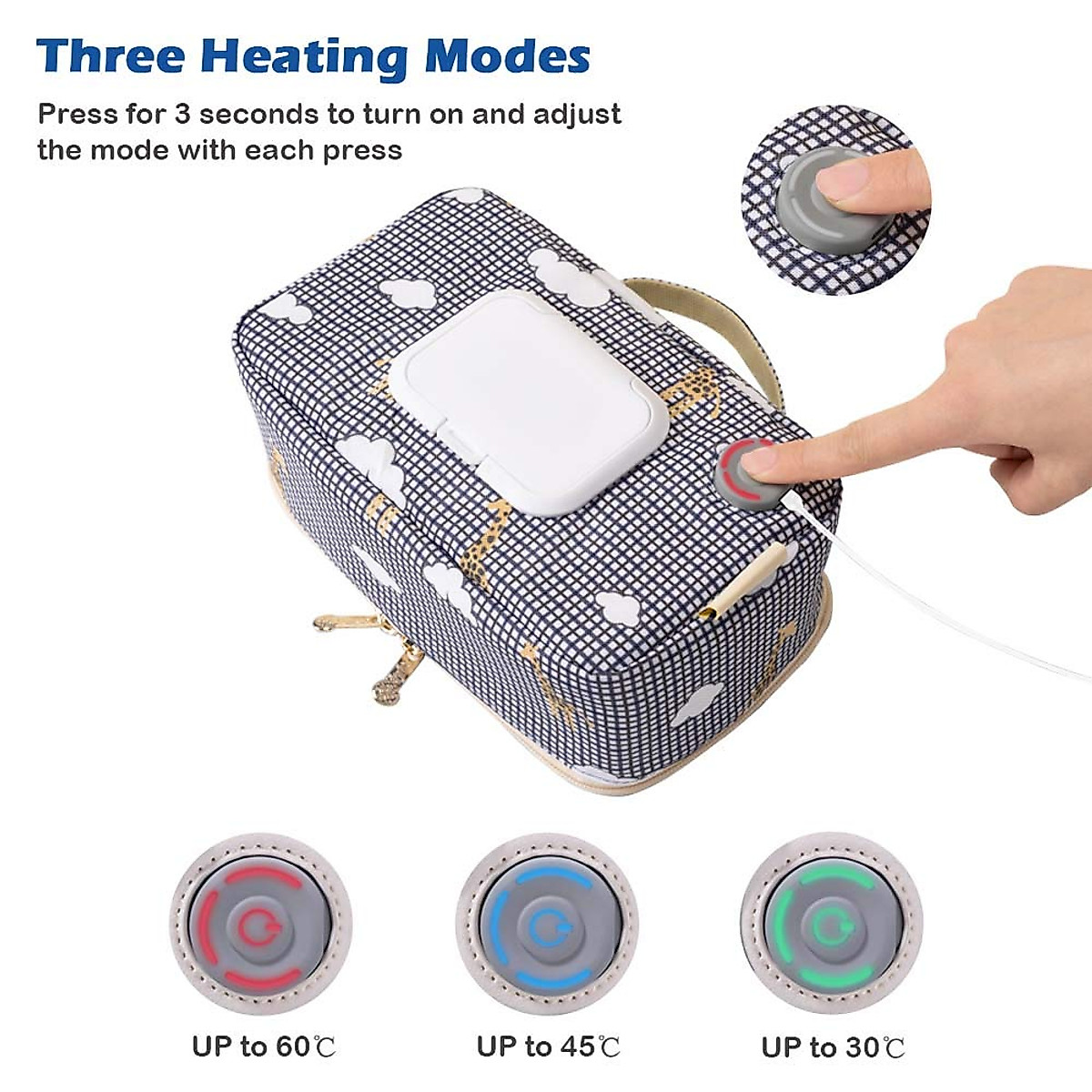 Portable Wipe Warmer Baby Wet Wipes Dispenser/Case/Holder Top Heating Large Capacity Baby Wipes Warmer Bag for Travel Outdoor Napkin Heating Box for Home/Car (Pink)